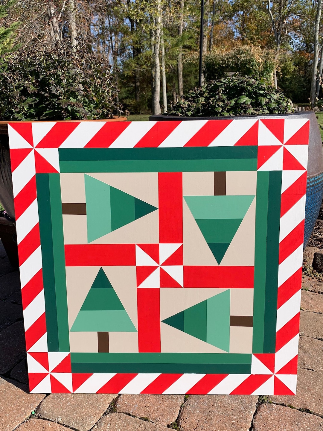 Handmade Christmas Barn Quilt sale - Etsy