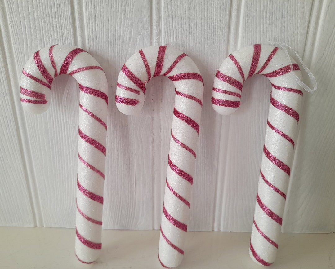 Faux Candy Cane Set Pink Cane Hanger Christmas Tree Decor - Etsy