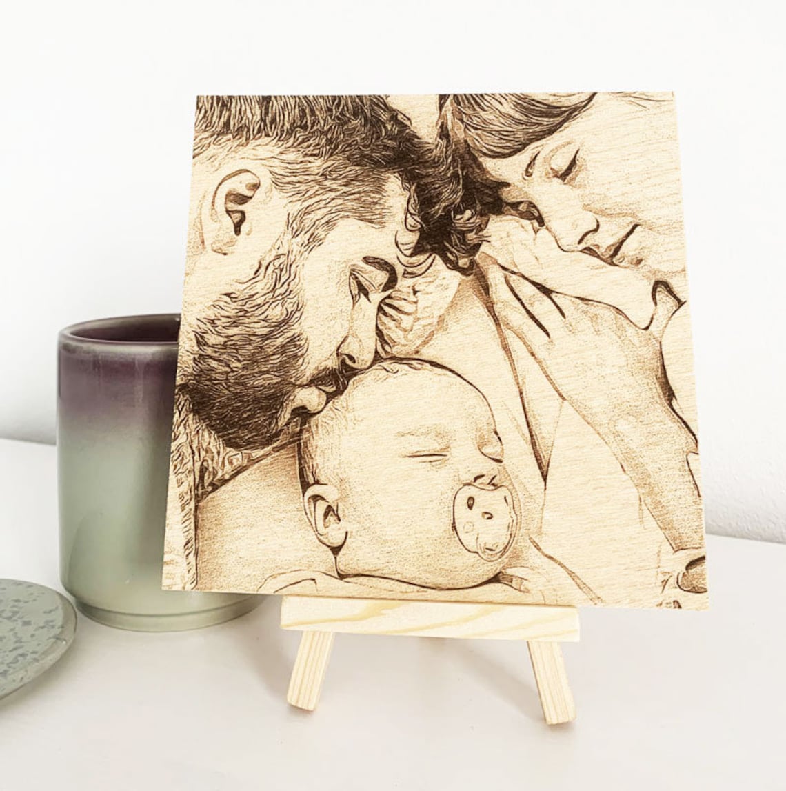 Foto grabada en madera grabado láser. Retrato de madera. Foto | Etsy