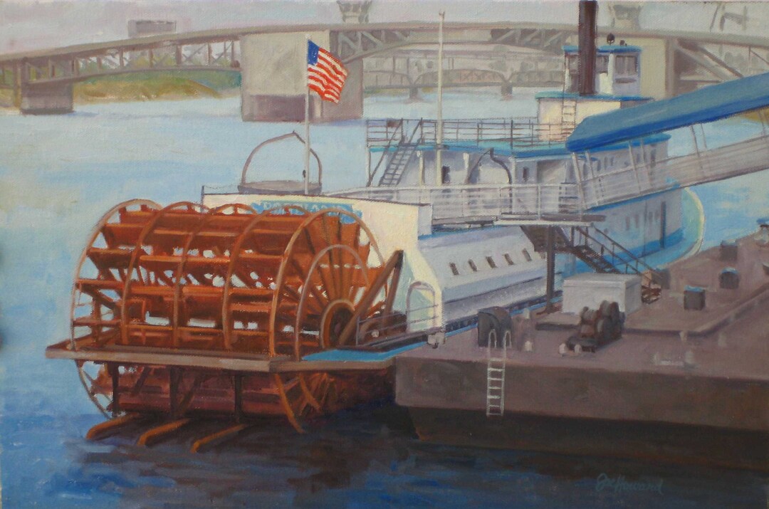 The Sternwheeler - Original Oil Painting - Etsy