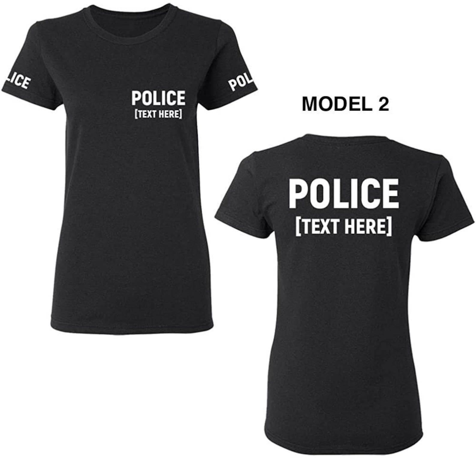 Custom Police T Shirt Women Slim Fit Customized Personalized Etsy