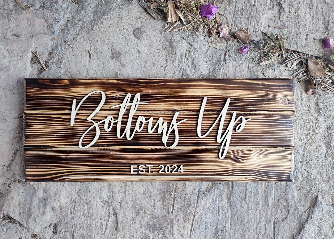 Party Shot Sign, Bottoms up Sign, Wedding Bar Sign, Free Shots Sign ...