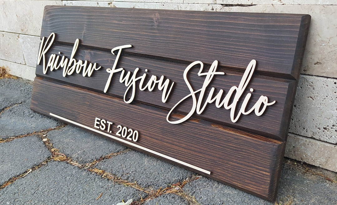 Custom Wooden Logo Sign – Personalized Laser Cut Business Sign for ...