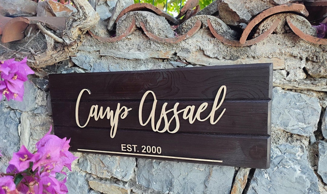 Custom Camp Sign - Personalized Outdoor Cabin Sign for Camping, Family ...