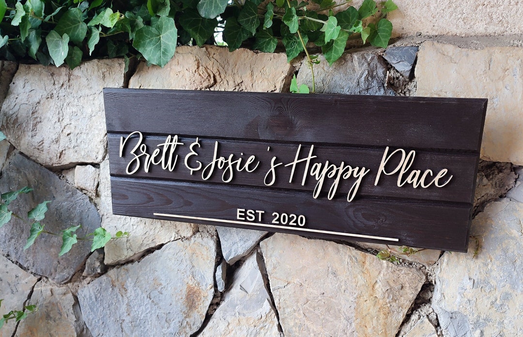 Custom Wood Sign, Our Happy Place Sign, Happy Place Wall Decor, Happy ...