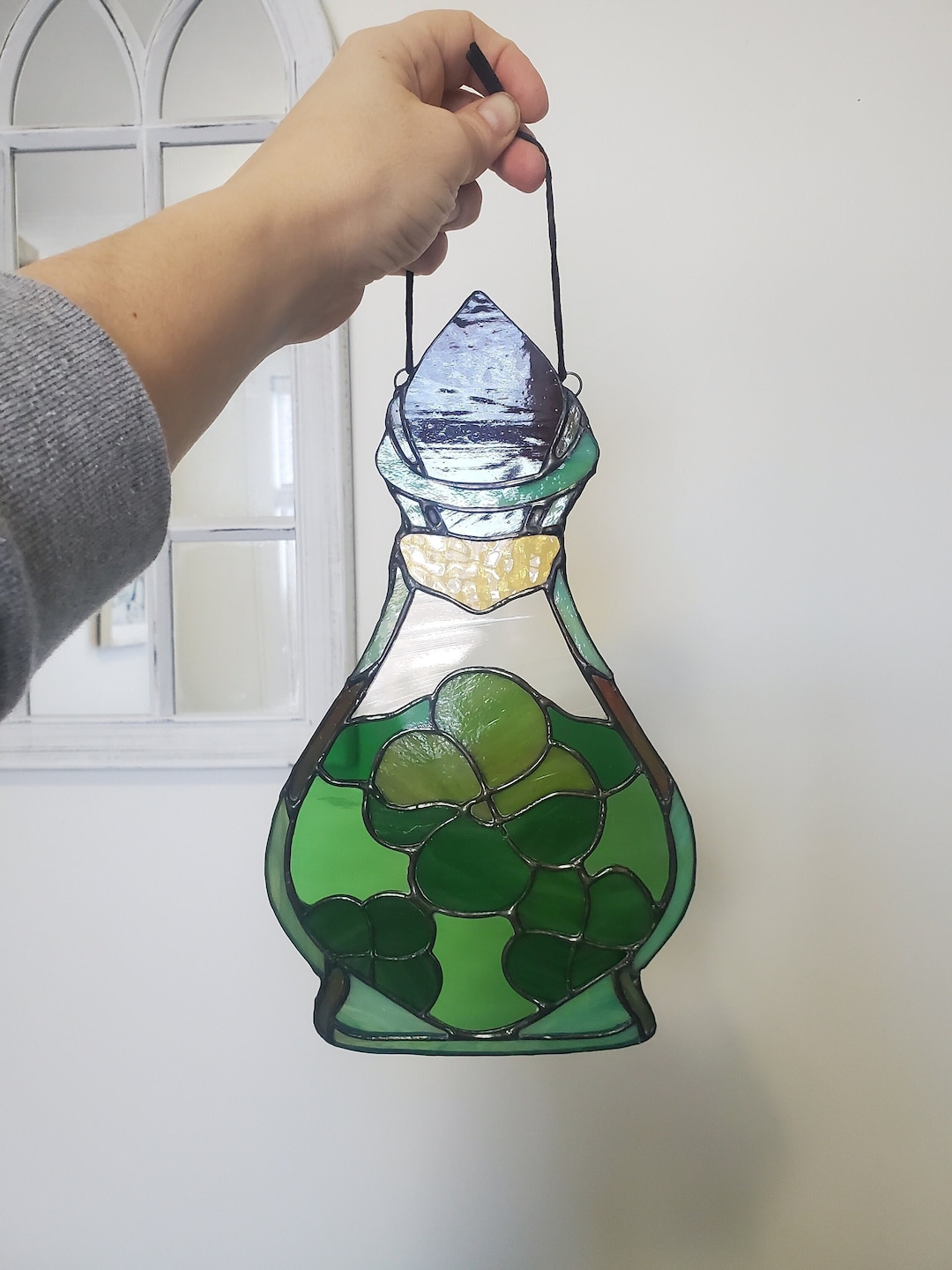 Luck Potion Clovers Stained Glass Suncatcher - Etsy
