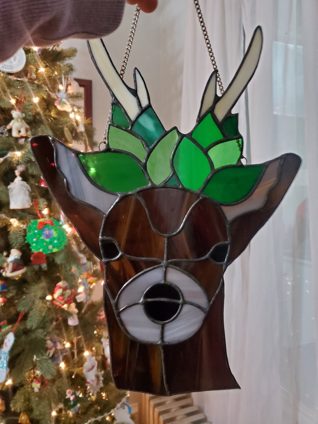 Boho Buck Deer Stained Glass Lead Free Suncatcher - Etsy