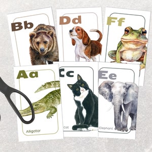 Printable Alphabet Flashcards A-Z Animal Alphabet Flashcards Download ...