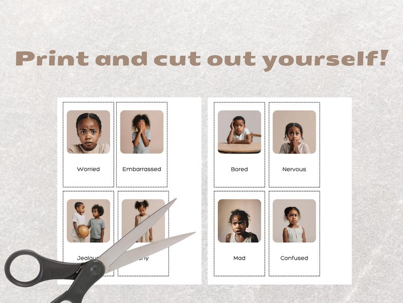 DIY Printable Emotions Flashcards Black Representation Flashcards ...