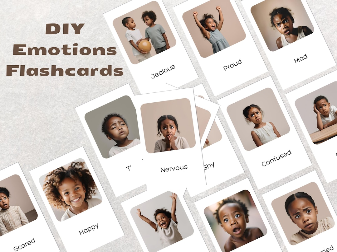 DIY Printable Emotions Flashcards | Black Representation Flashcards ...