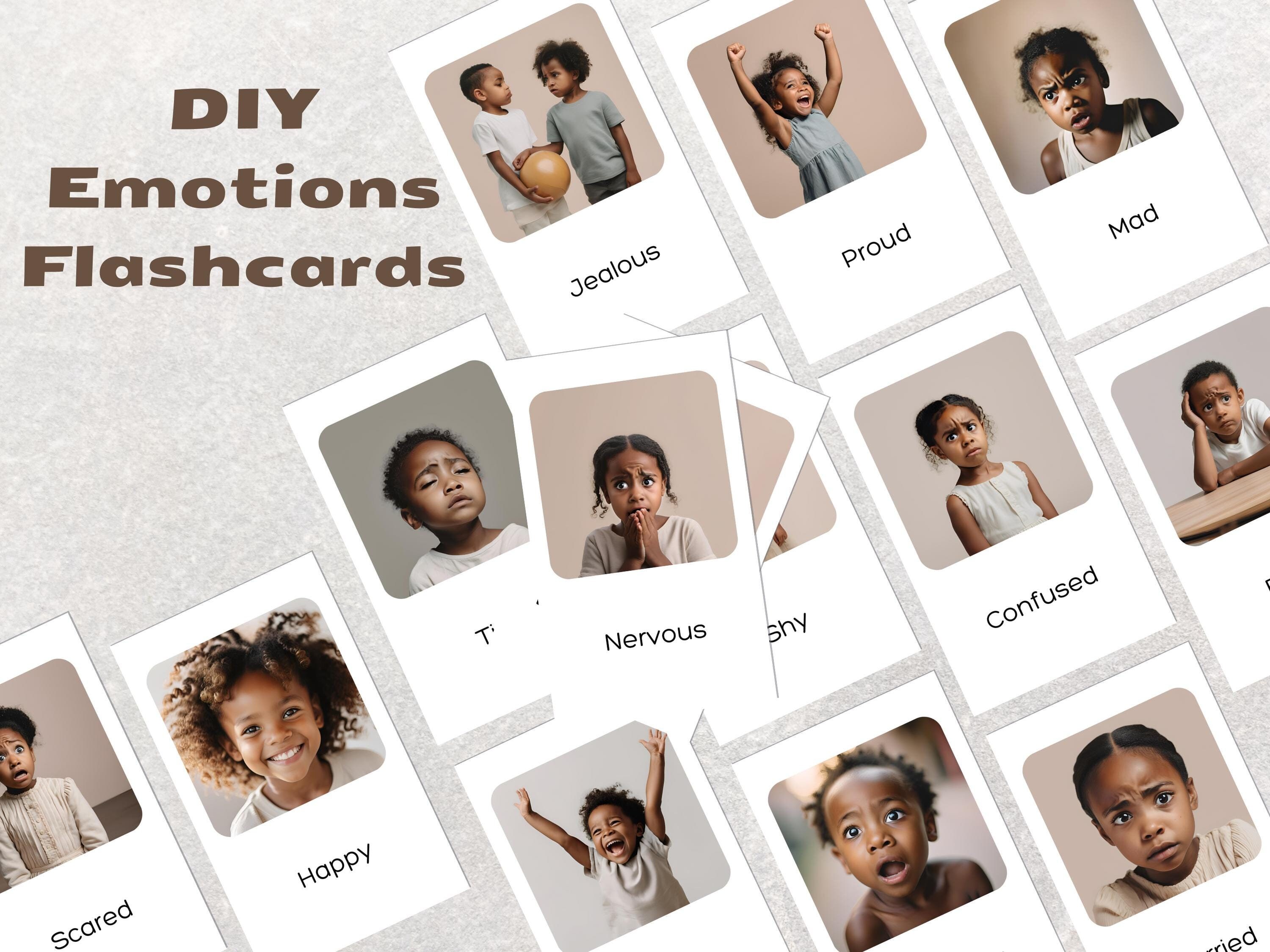 DIY Printable Emotions Flashcards Black Representation Flashcards ...