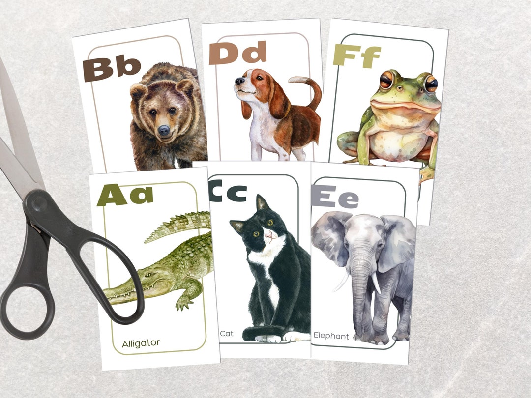 DIY Printable Alphabet Flashcards | A-Z Animal Alphabet Flashcards ...