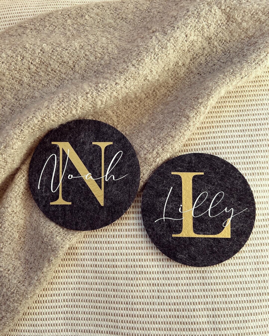 Felt Coasters With Names & Letters personalized - Etsy