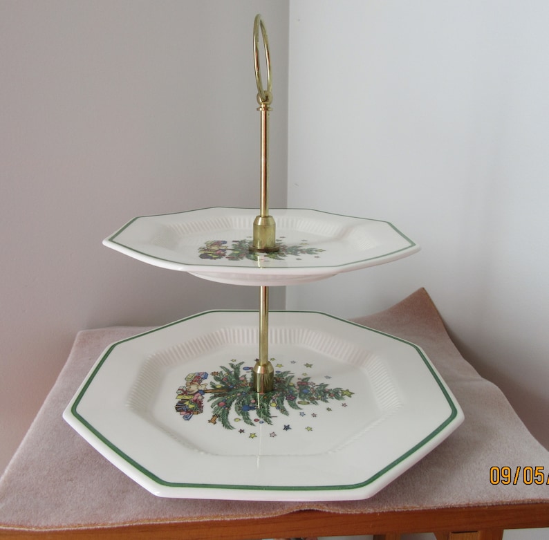 1990s Nikko 2-tier Octagon Cake Stand - Etsy