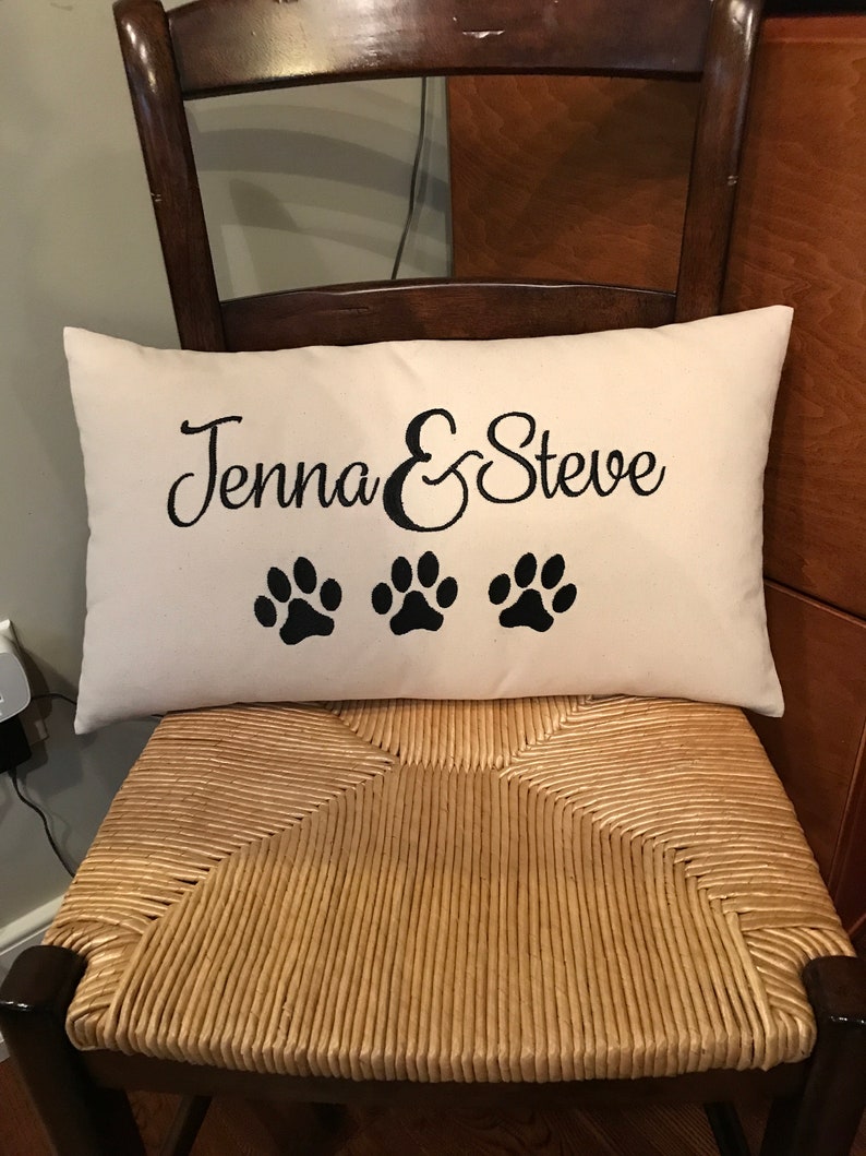 Personalized Fully Handmade in USA Embroidered Lumbar Pillow, Custom ...