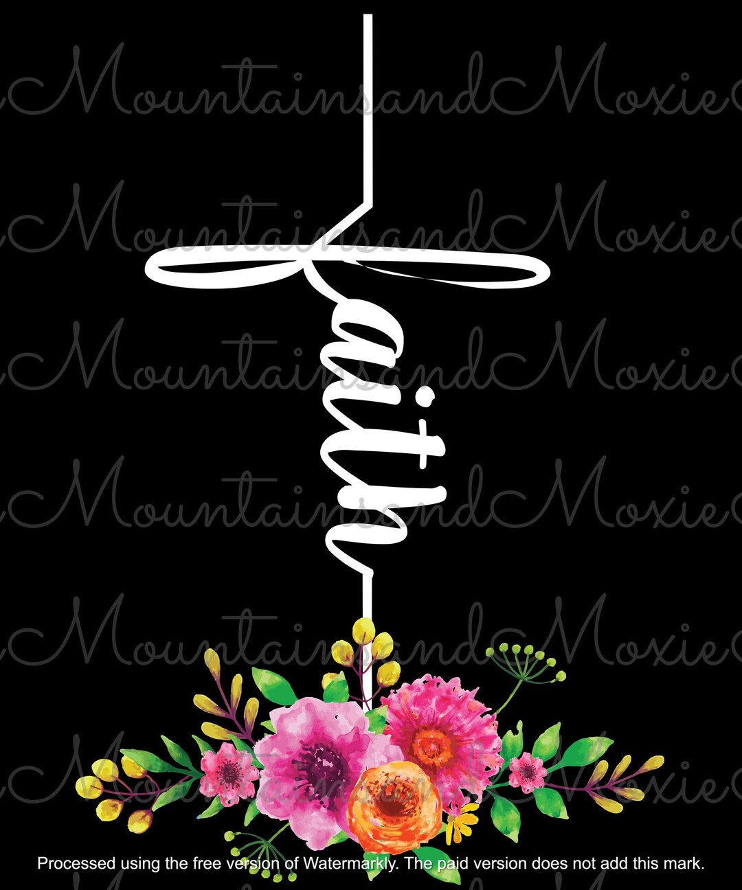 Faith PNG | Faith Floral Cross | Faith in God | Gift for Believer ...