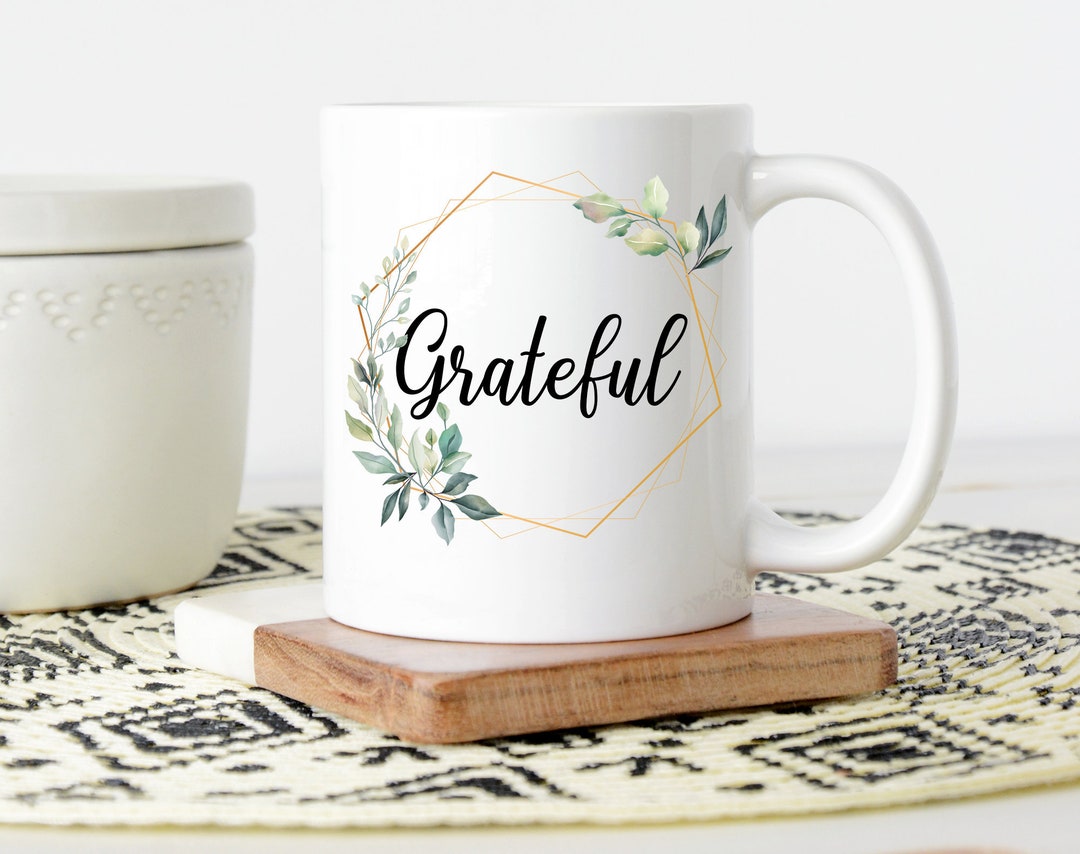 Grateful Mug Cute Thanksgiving Mug Thankful and Grateful Autumn Harvest ...