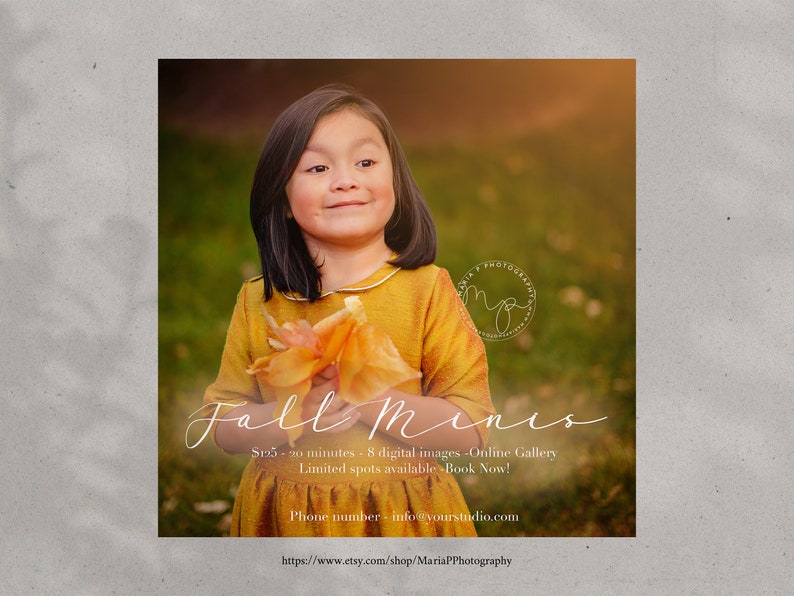 Elegant Layered Fall Mini Sessions Template, Customizable Fall Template ...