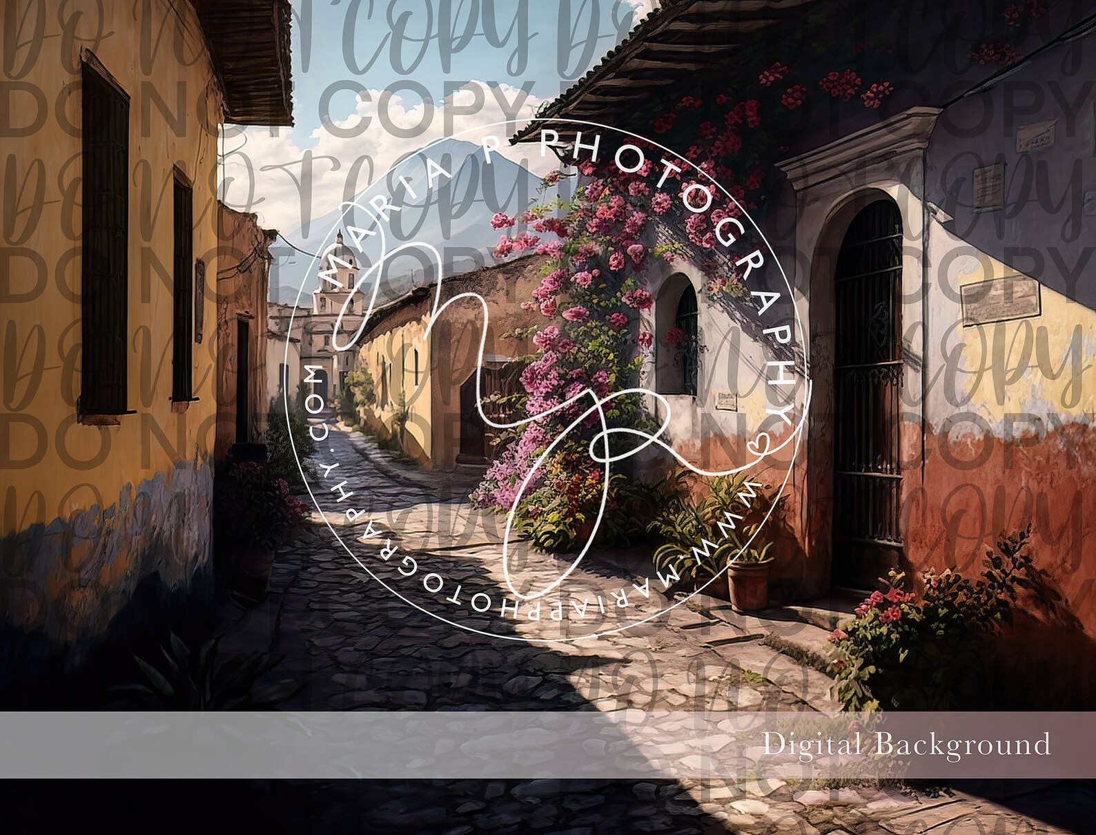 Digital Background - Colonial, Digital Painting, Antigua Guatemala, for ...