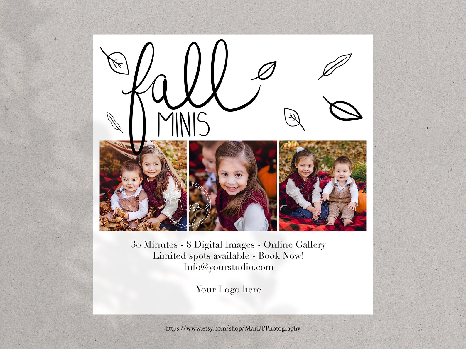 Fall Mini Sessions Template, PSD Fall Template, Photography Mini ...