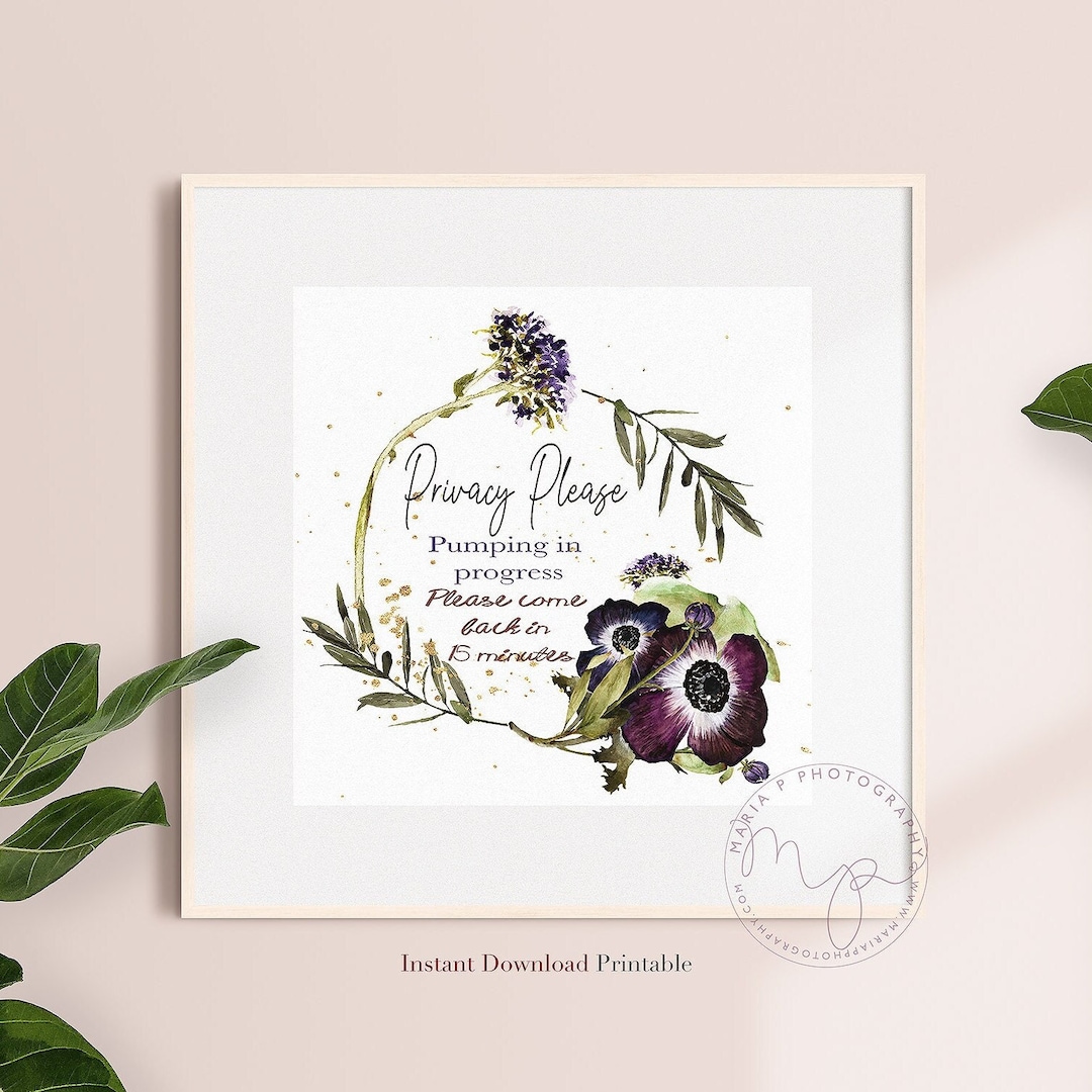 Printable Instant Download Lactation Room Breastfeeding Pumping Sign ...