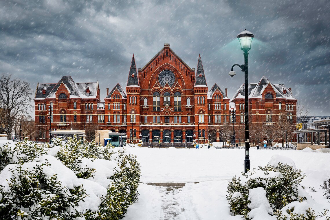 Cincinnati Music Hall - Winter Scene - Etsy