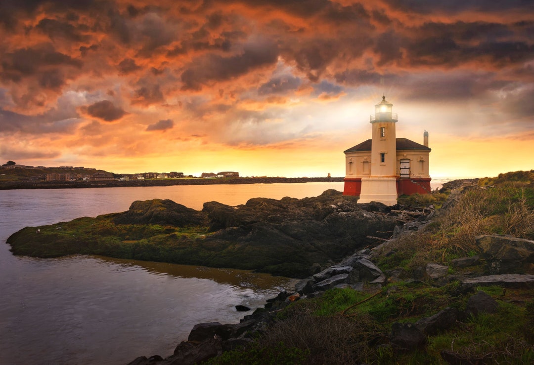 Oregon Light House, Bandon Oregon Fine Art Print - Etsy