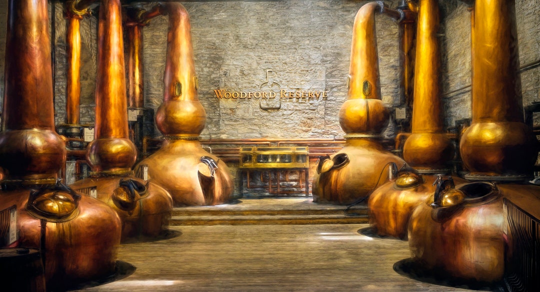 Woodford Reserve, 6 Copper Pot Stills, Bourbon, Kentucky Art, Man Cave ...