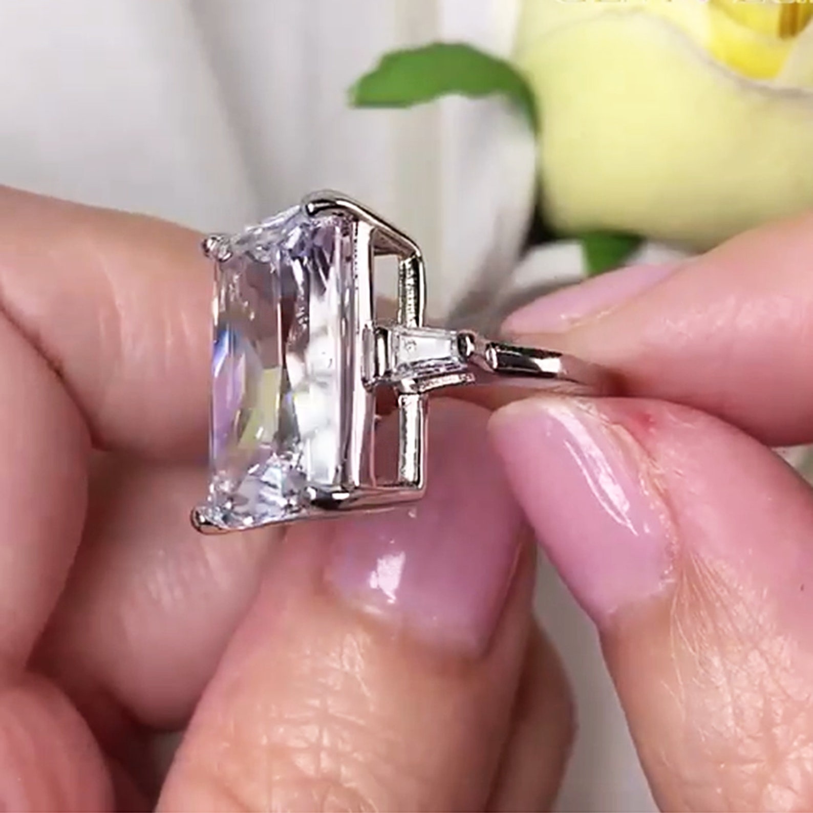 8.5 Ct Rectangle Radiant Cut Created Diamond 925 Sterling - Etsy