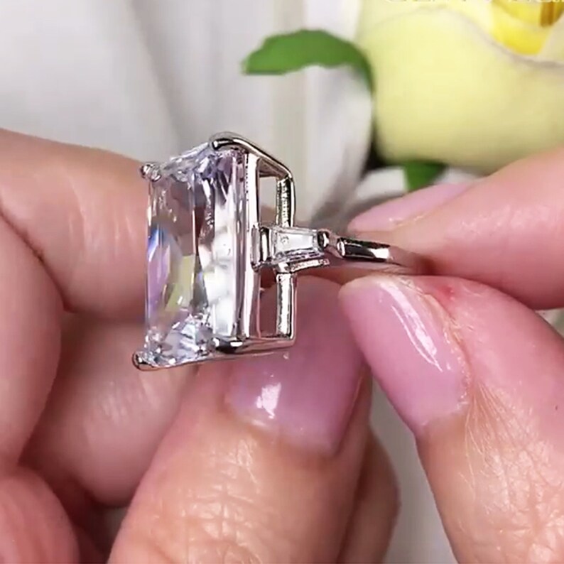 8.5 Ct Rectangle Radiant Cut Created Diamond 925 Sterling - Etsy