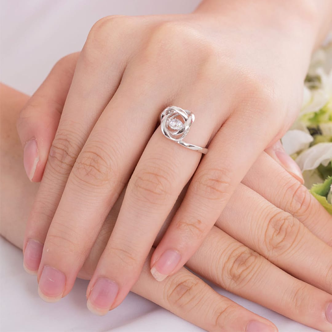 Infinity Ring, Dancing Stone Ring, 925 Silver Ring, Round Solitaire ...