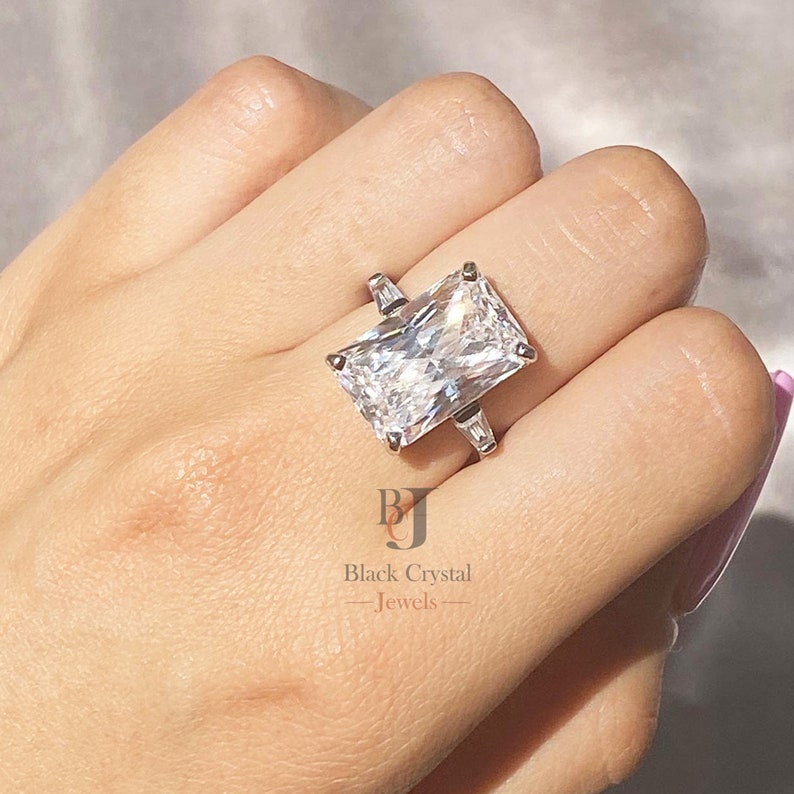 8.5 Ct Rectangle Radiant Cut Created Diamond 925 Sterling - Etsy