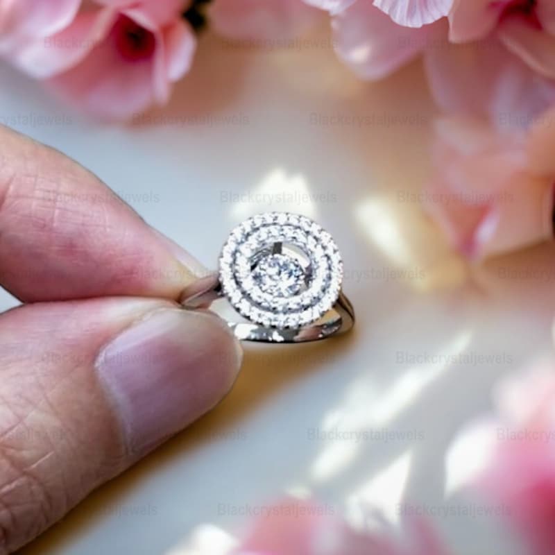 Halo Diamond Ring - Etsy