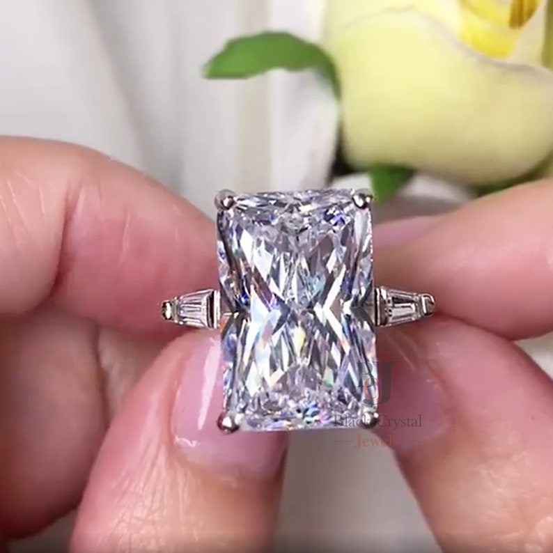 8.5 Ct Rectangle Radiant Cut Created Diamond 925 Sterling - Etsy