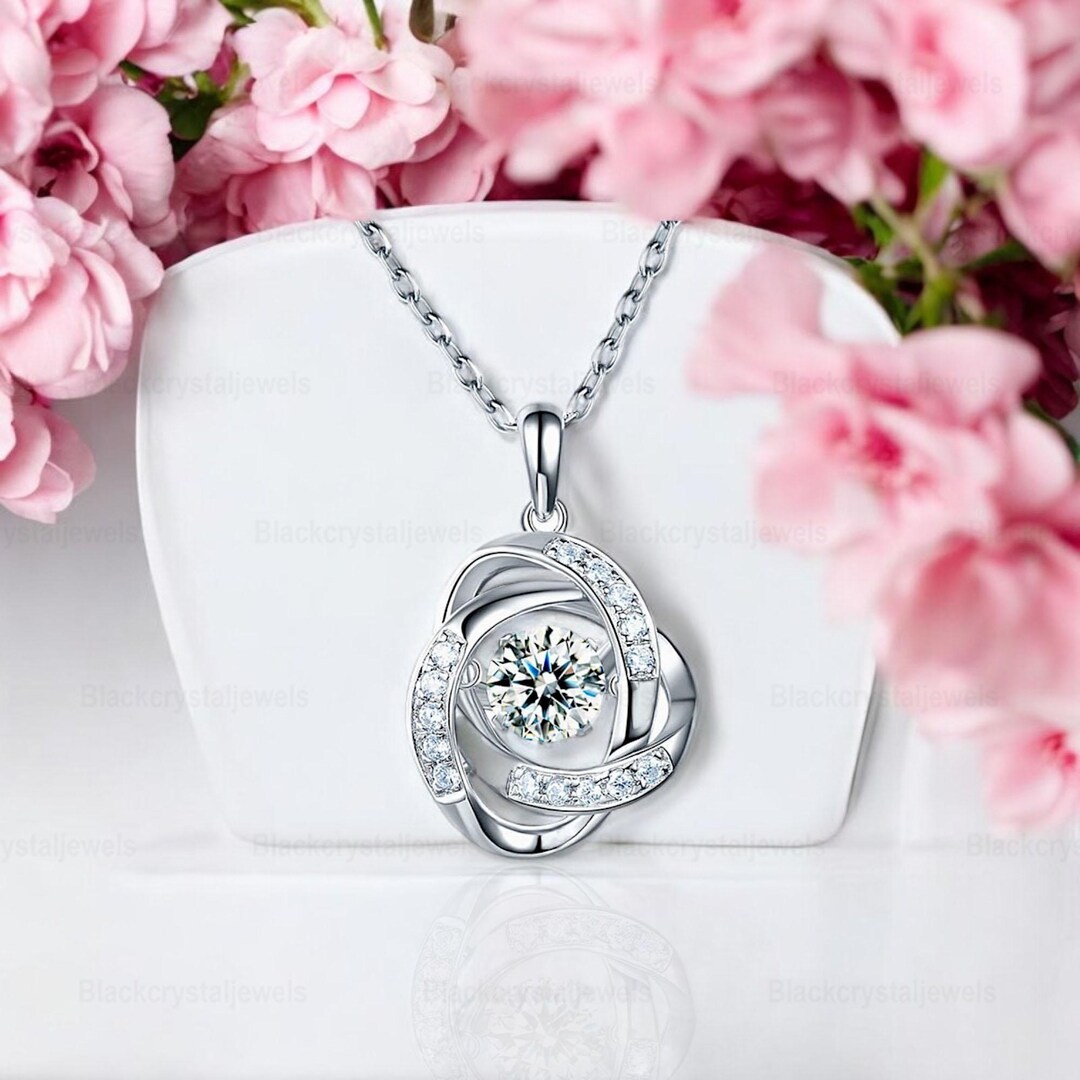 Infinity Necklace, Dancing Stone Necklace, Infinity Diamond Pendant ...