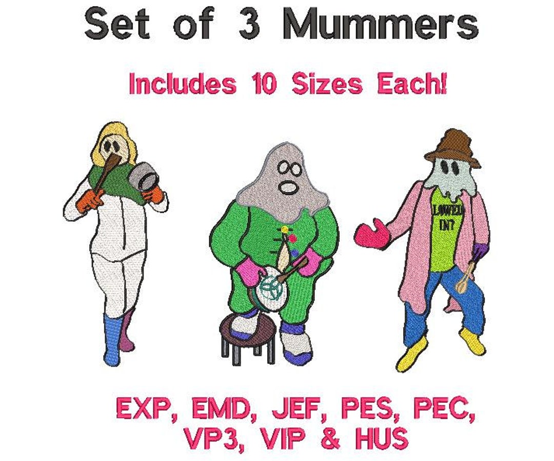 10 Sizes Each Set of 3 Banging Pot Mummer, Drummer Mummer & Mummers ...