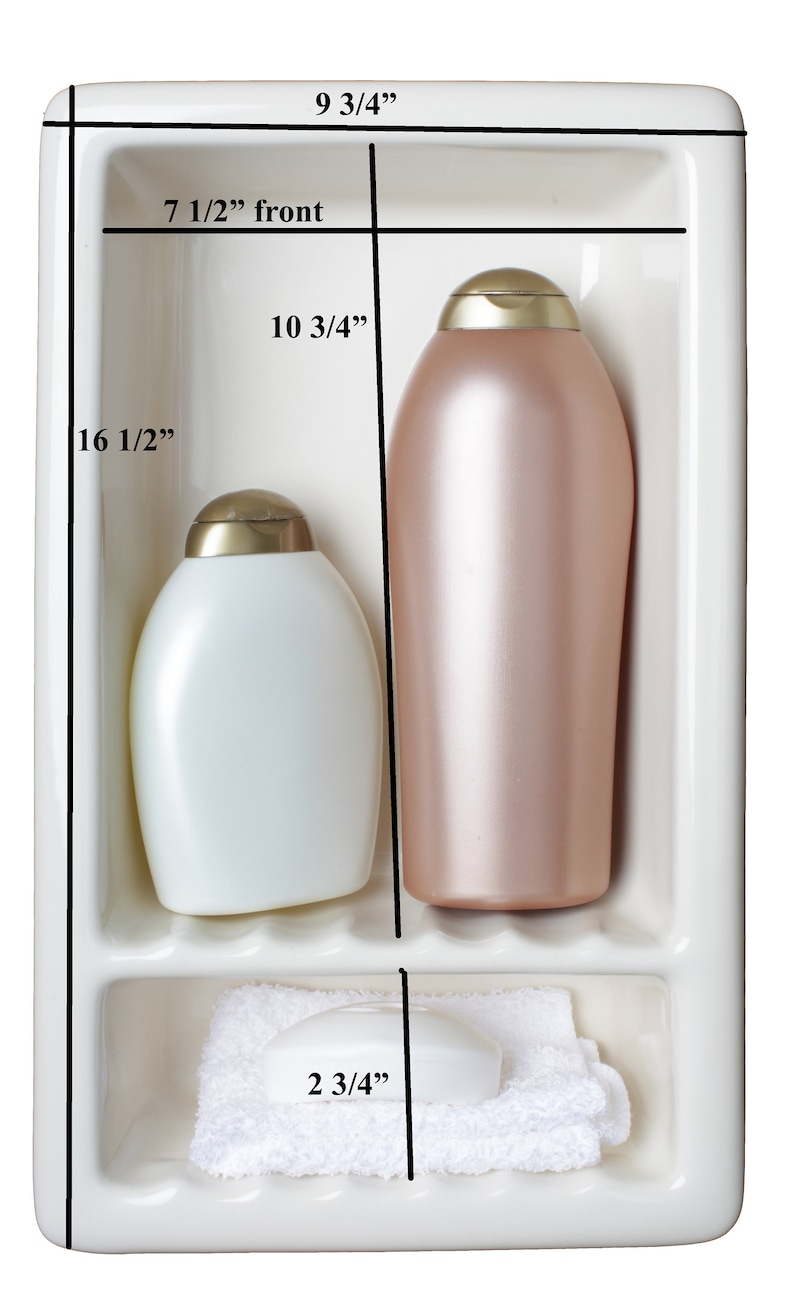 Classic Series 2 Compartment Bathroom Ceramic Shower Shelf Sanitary ...