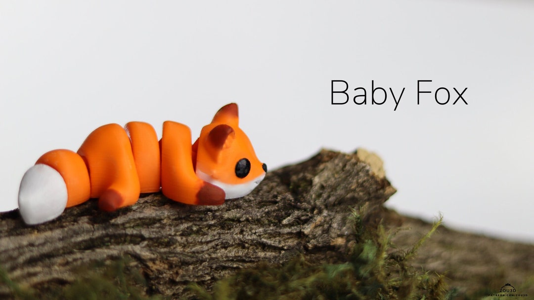 Baby Fox Keychain 3D Printed - Etsy
