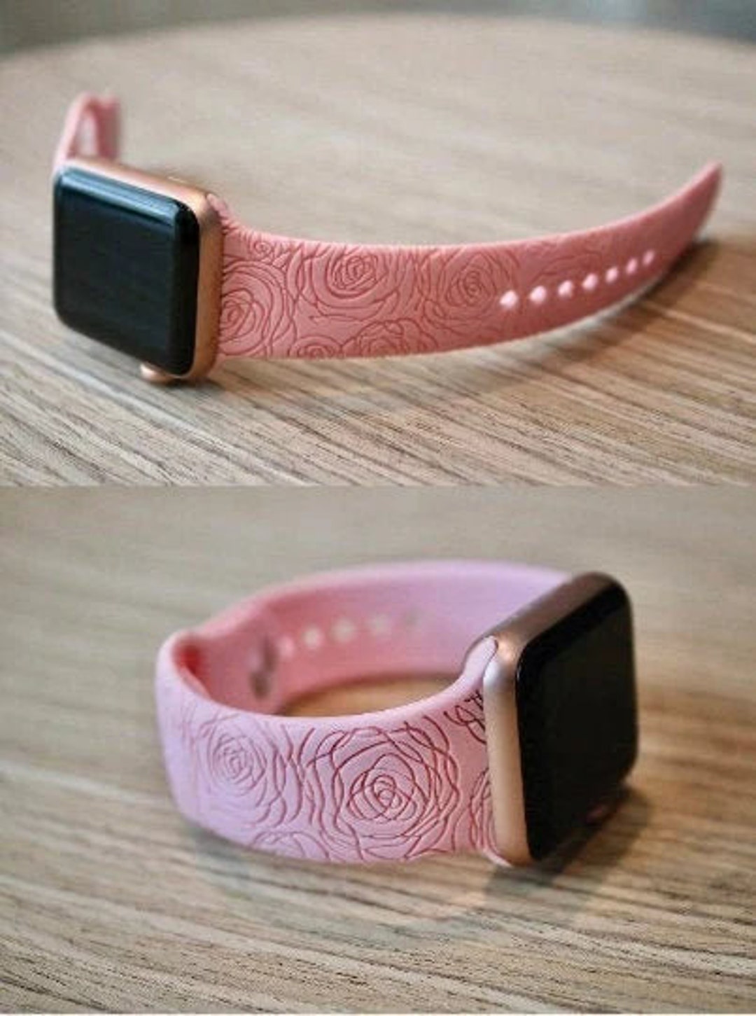 Rose Laser Engraved Smartwatch Bands - Etsy