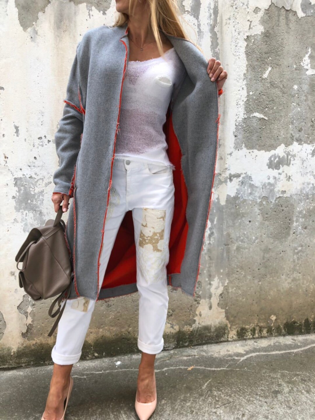 Women Asymmetric Coat, Designer Coat, Winter Coat, Mid-length Coat ...