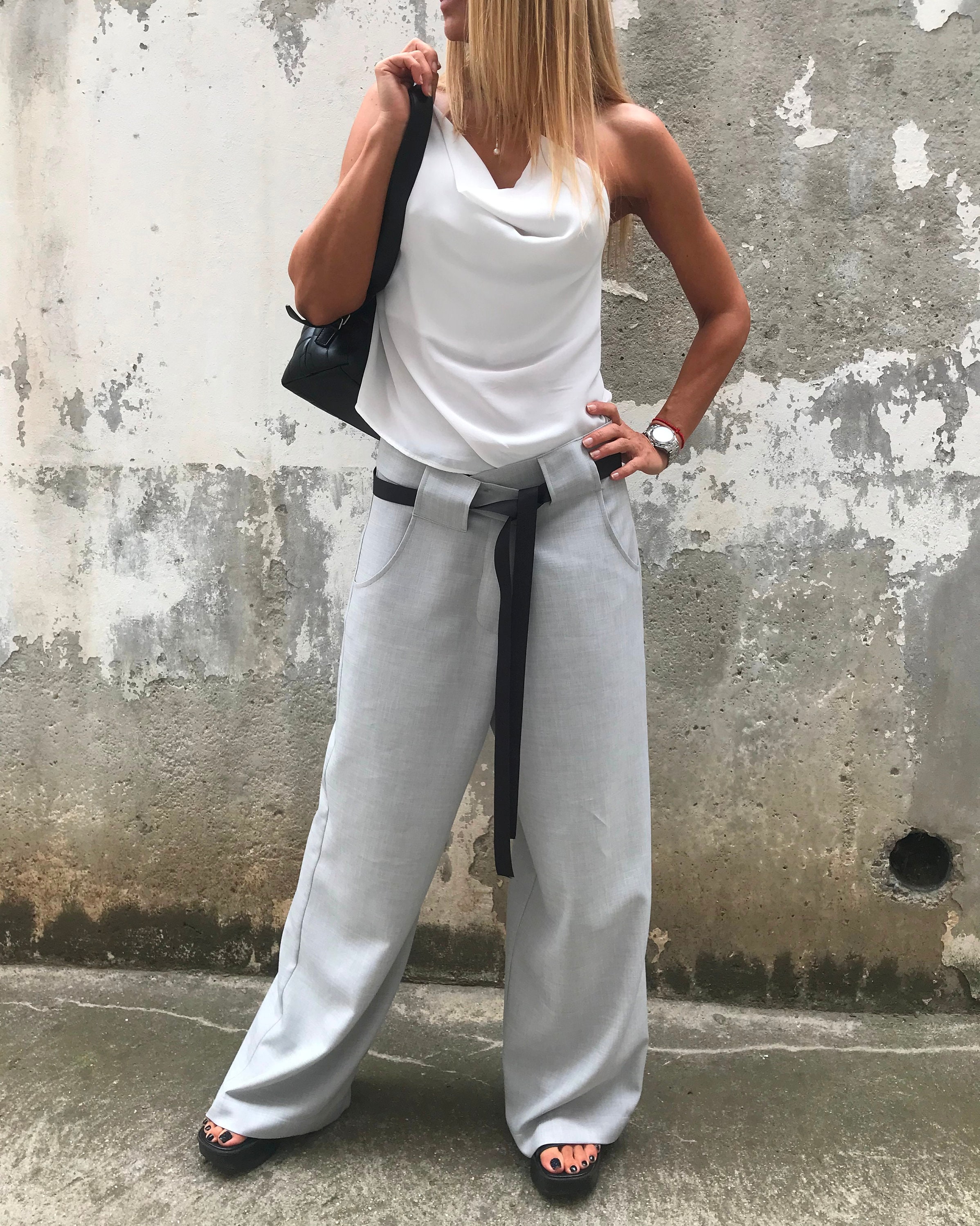 Women Stylish Pants Wide-leg Trousers Autumn Set Formal - Etsy