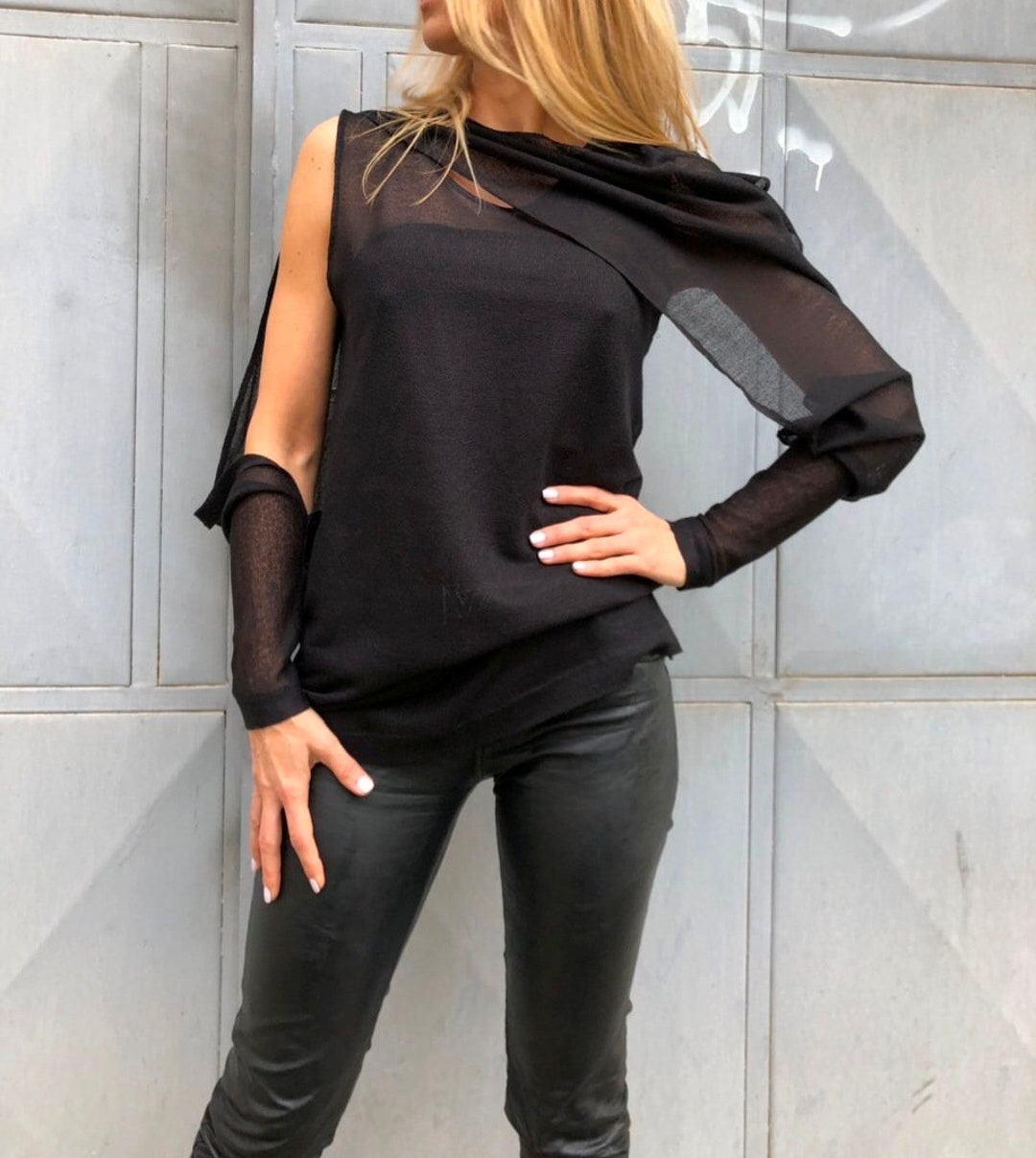 Extravagant Women Blouse, Black Blouse, Black Top, Designer Pullover ...
