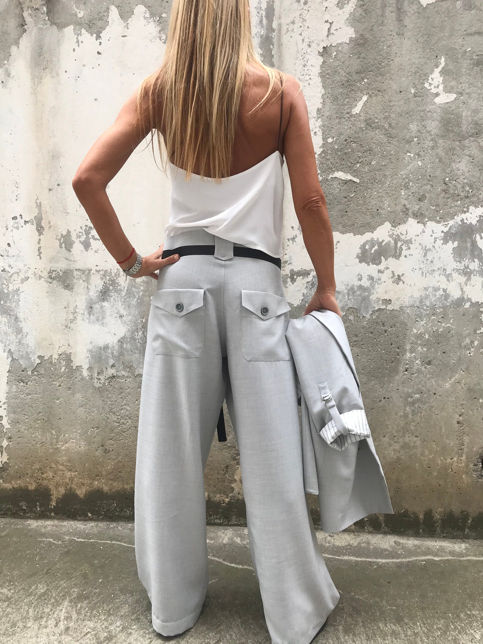Pantalon stylé femme pantalon à jambes larges ensemble | Etsy