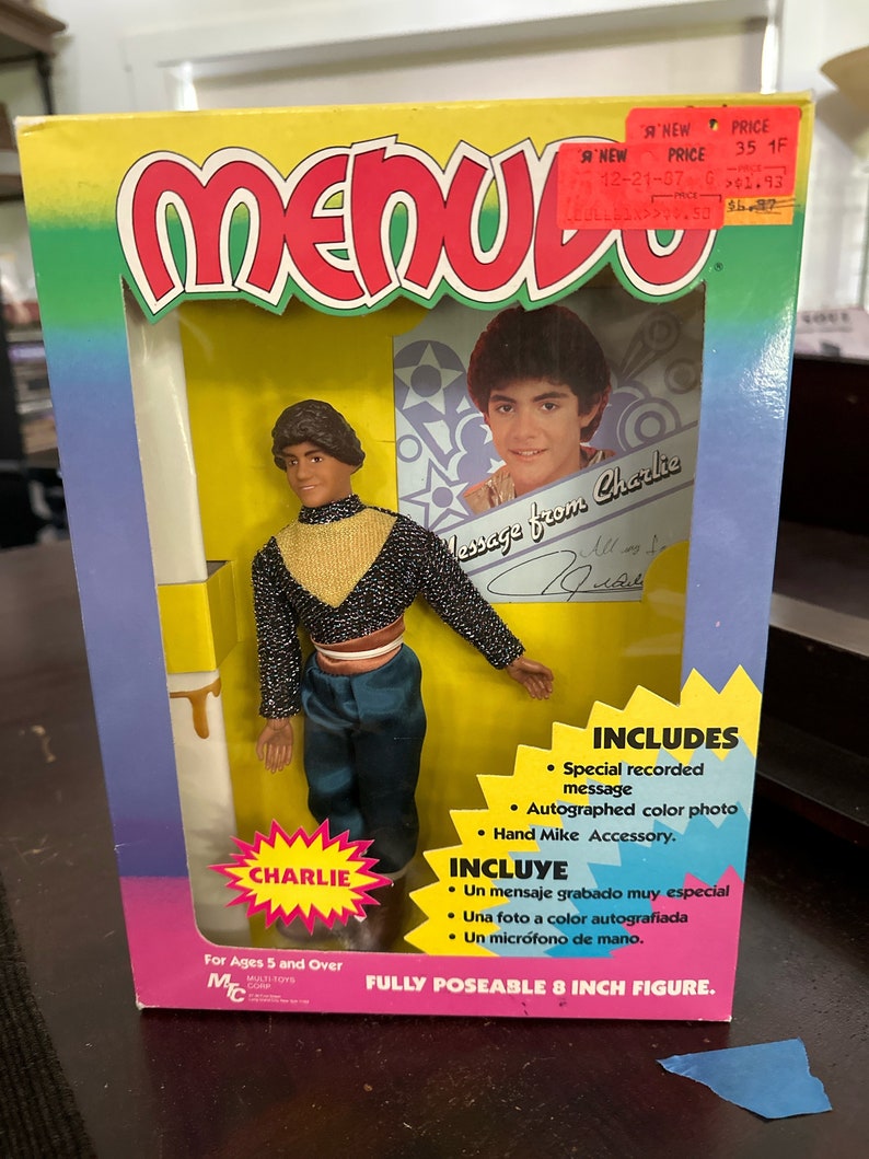 1983 CHARLIE Menudo 7.5 Action Figure Doll MIB Multi Toys 80s Charlie ...