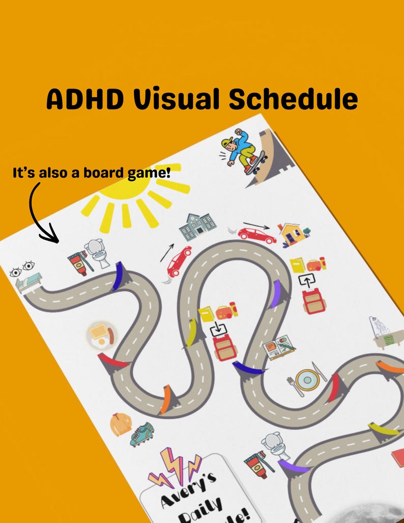 ADHD Autism Visual Schedule | Skateboarder Theme | Kids Daily Routine ...