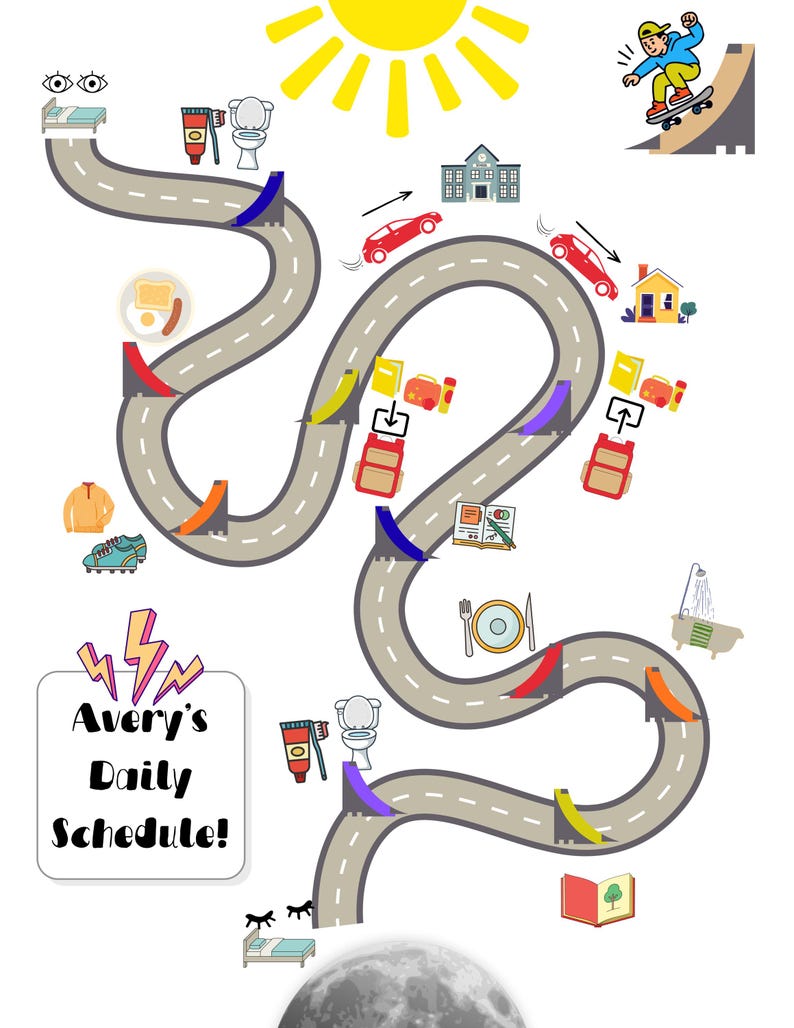 ADHD Autism Visual Schedule | Skateboarder Theme | Kids Daily Routine ...
