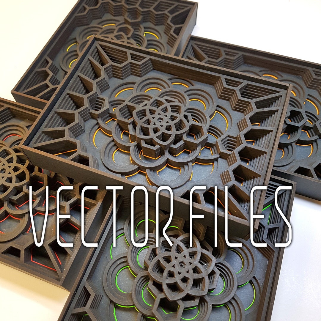 3D Image Mandala, Geometric Art, 8 Layers, Vector Files Laser Cutter ...