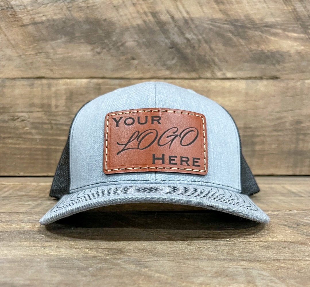 12 Custom Logo Hats Leather Patch Hats Customizable - Etsy