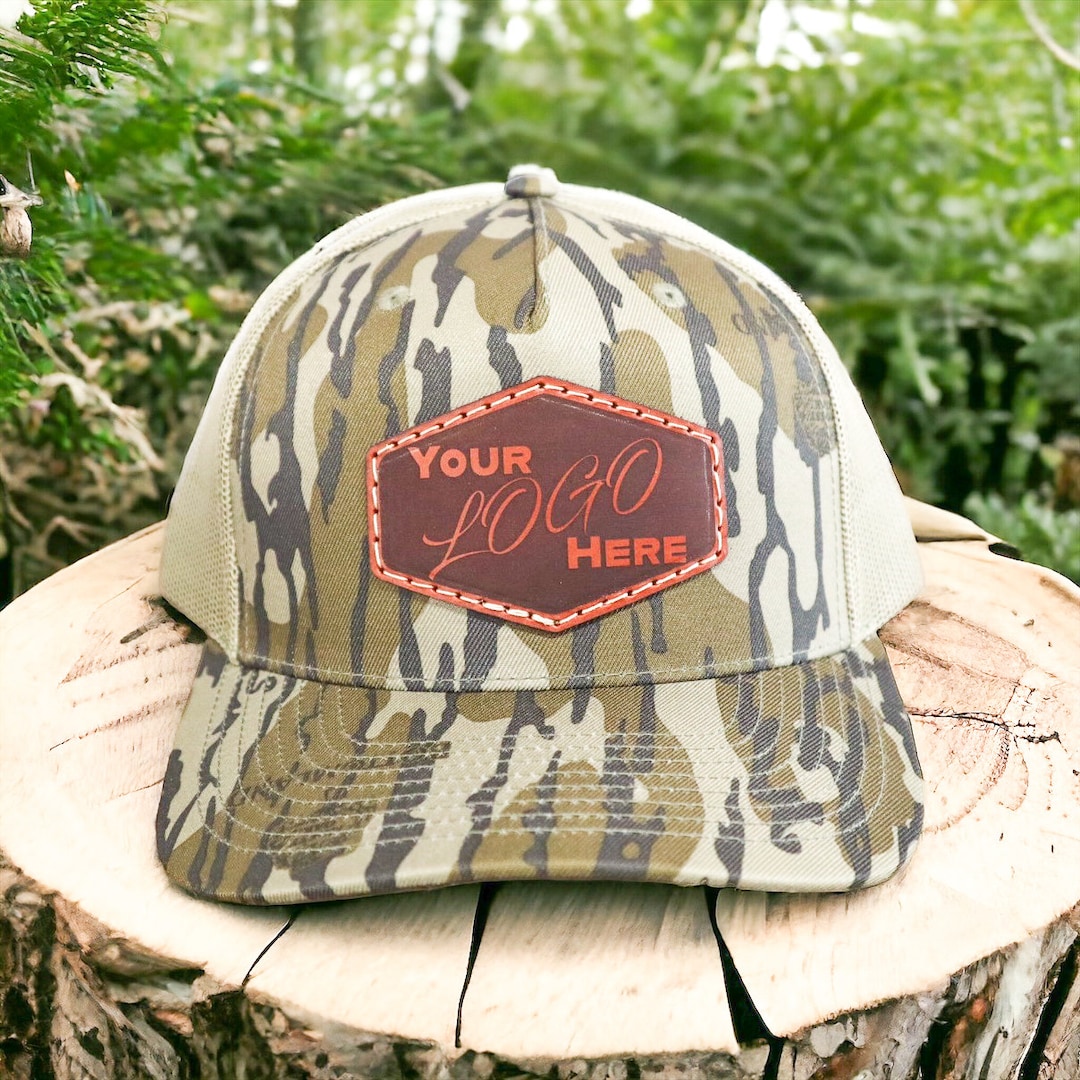 Custom Leather Patch Hat - Stitched | Trucker Style Snapback Hat ...