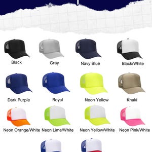 Custom Puff Print Outline Foam Trucker Hat Custom Name 3D Custom Puff ...